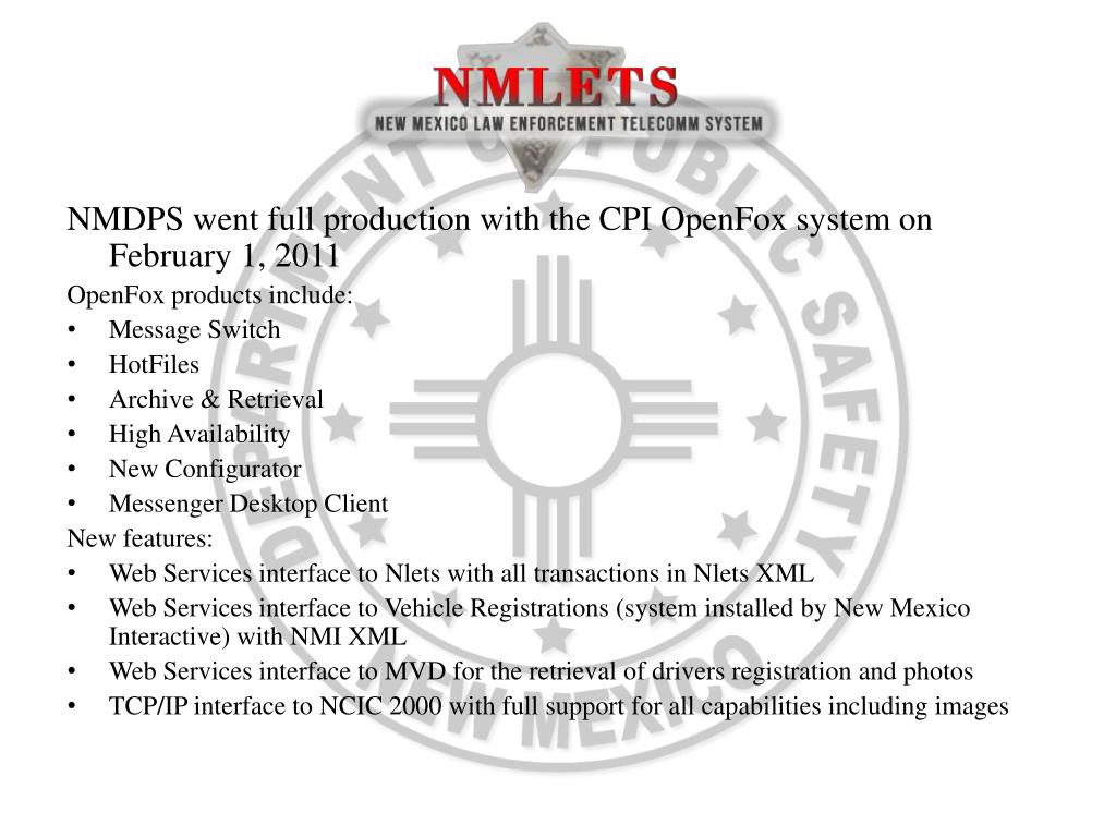 Ppt New Mexico Department Of Public Safety Powerpoint Presentation