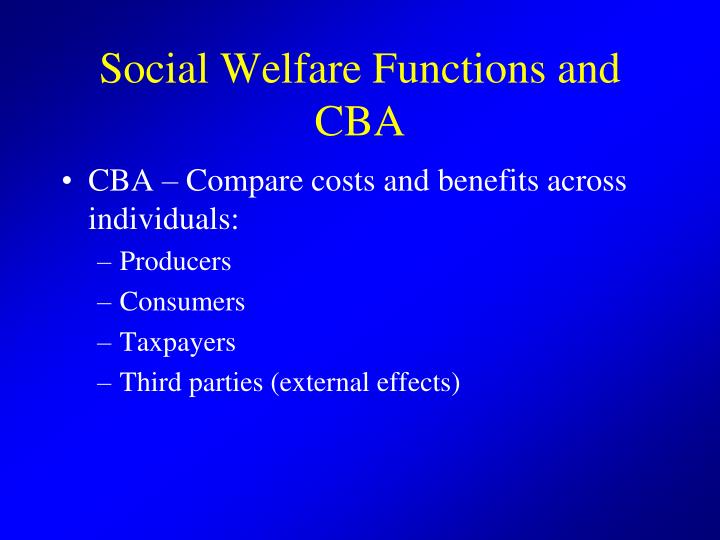PPT - Social Welfare Functions and CBA PowerPoint Presentation, free ...