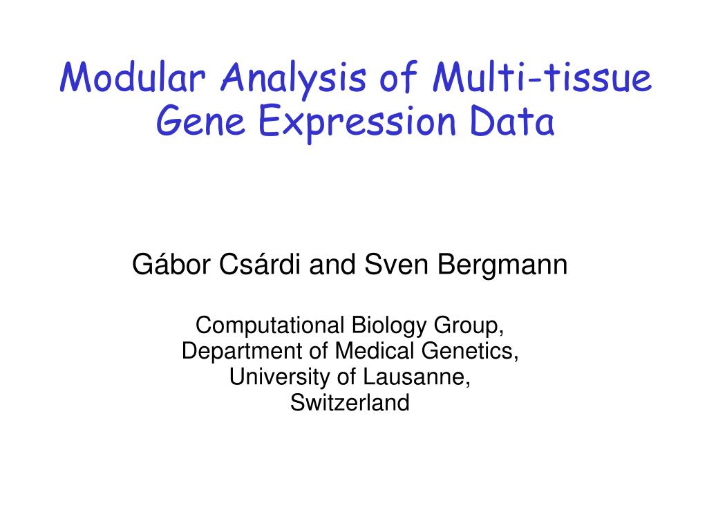 PPT - Sven Bergmann Department of Medical Genetics, UNIL & Swiss ...