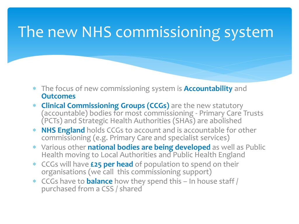 PPT - Commissioning post the Health and Social Care Act, 2012 ...