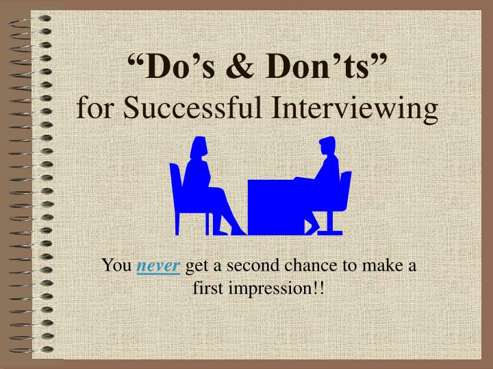PPT - “Do’s & Don’ts” for Successful Interviewing PowerPoint ...