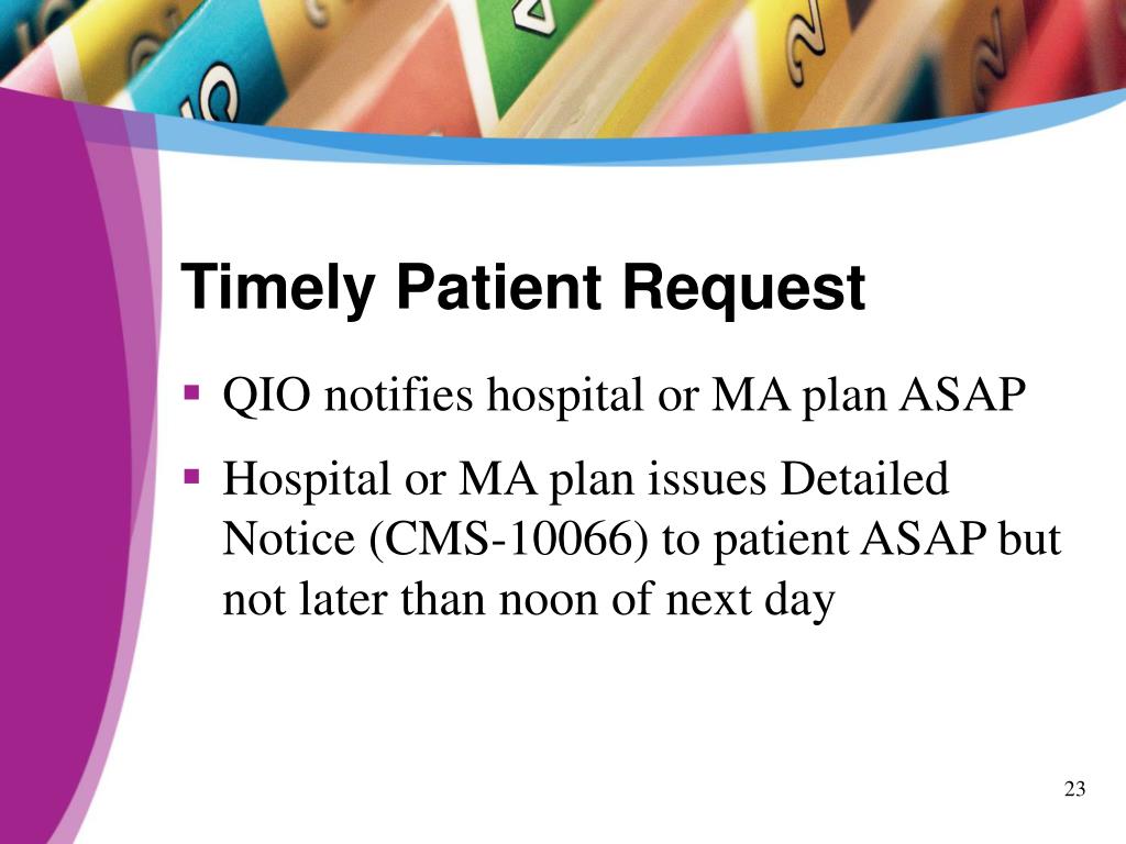 PPT - Notification of Hospital Discharge Appeal Rights Provider and QIO ...