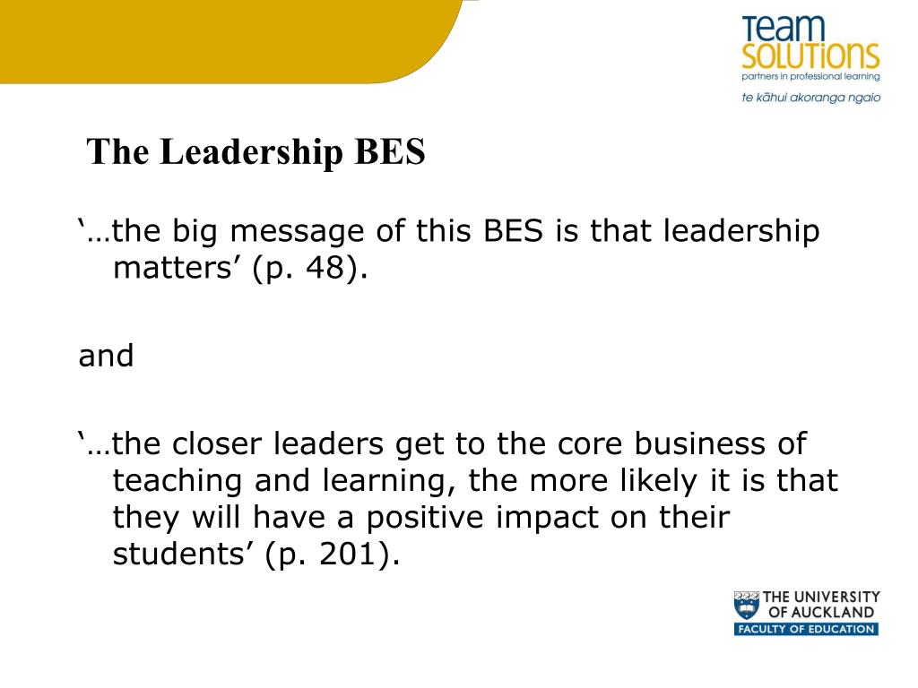 PPT - Aspiring Principals utilising the Leadership BES to promote ...