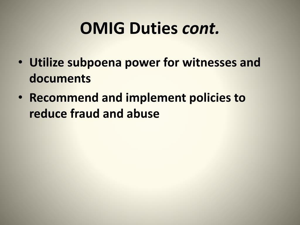 PPT - Office of the Medicaid Inspector General PowerPoint Presentation ...