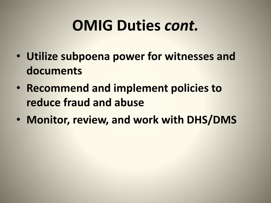 PPT - Office of the Medicaid Inspector General PowerPoint Presentation ...