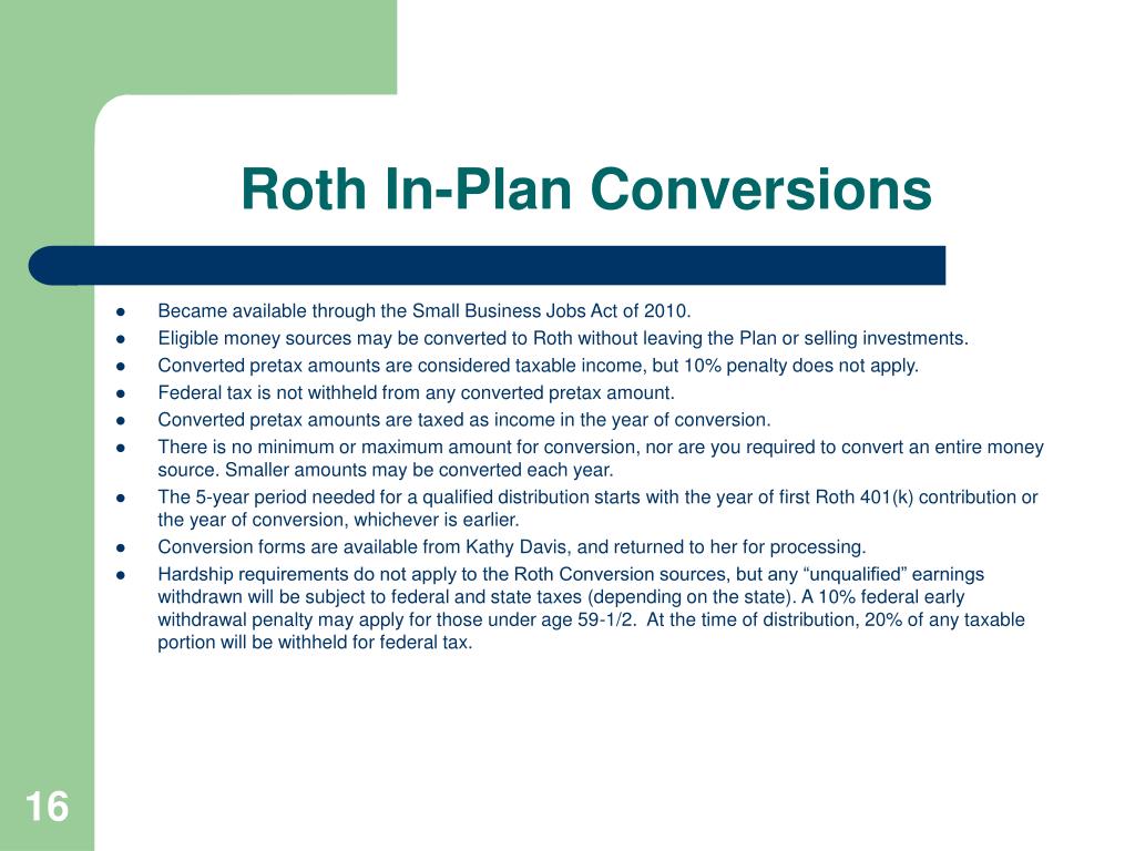 PPT - SARGENT & LUNDY SAVINGS INVESTMENT PLAN ROTH 401(k) & CONVERSION ...