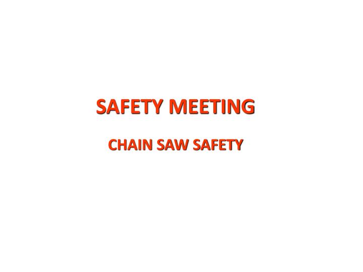 PPT - SAFETY MEETING PowerPoint Presentation, free download - ID:3270512