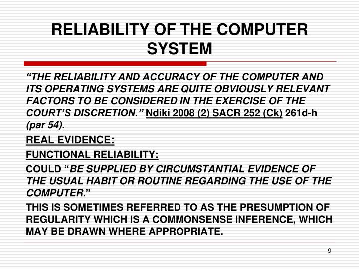 PPT - The Admissibility of Electronically Generated Evidence in a Court ...