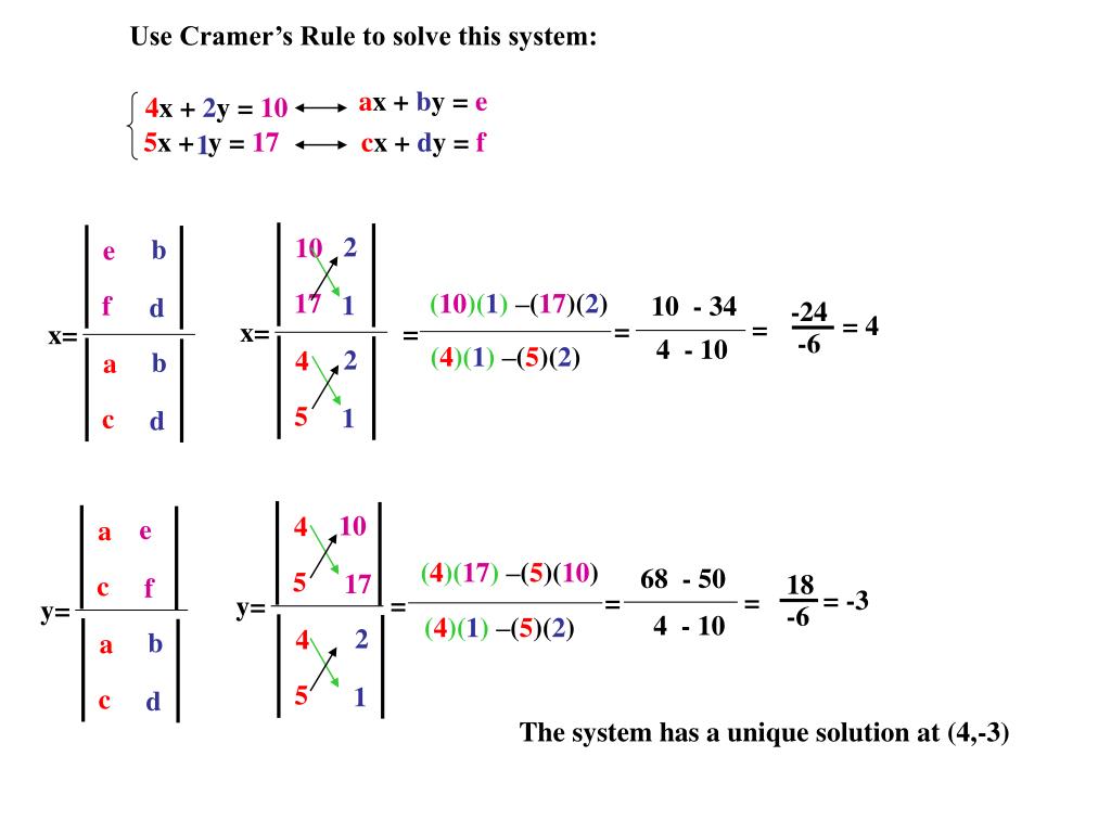 PPT - 4.3 Determinants & Cramer’s Rule PowerPoint Presentation - ID:3271366 PPT - 4.3 Determinants & Cramer’s Rule PowerPoint Presentation - ID:3271366