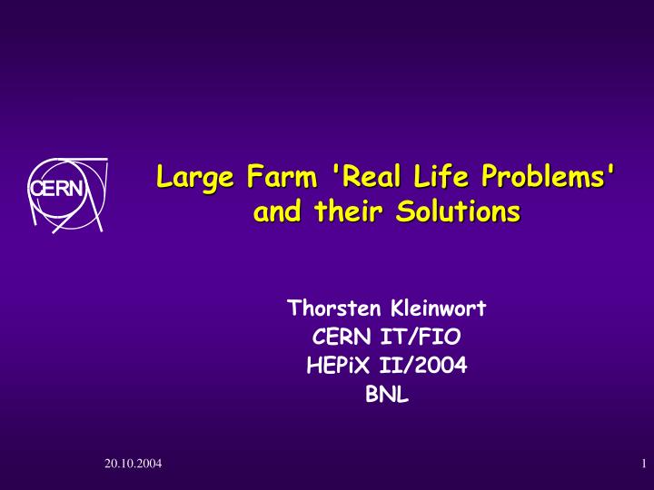 PPT - Large Farm 'Real Life Problems' and their Solutions PowerPoint ...