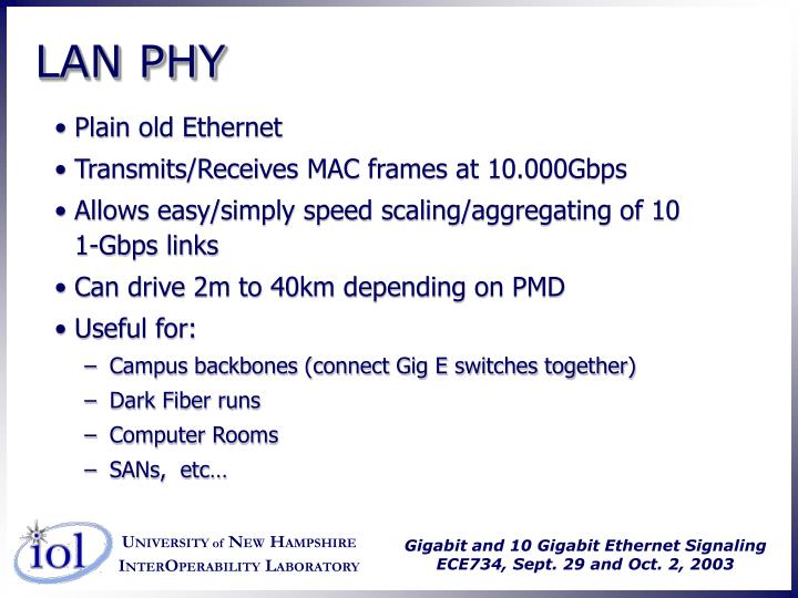 PPT - Gigabit Ethernet and 10 Gigabit Ethernet signaling PowerPoint ...