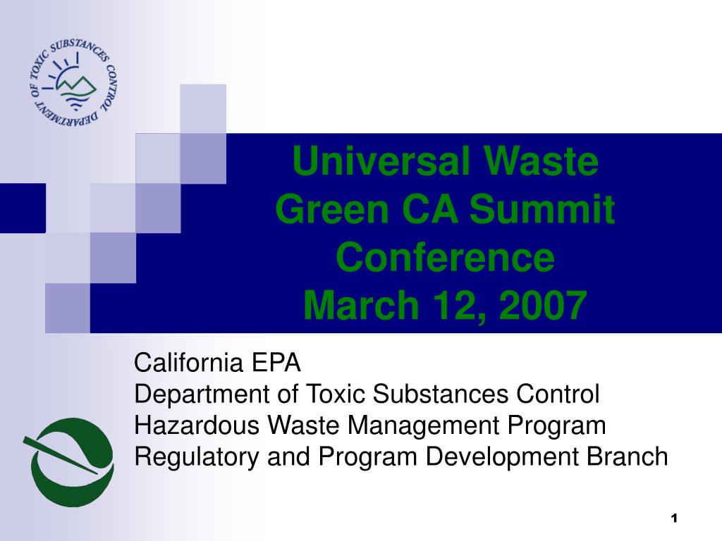 PPT - California EPA Department of Toxic Substances Control Hazardous ...