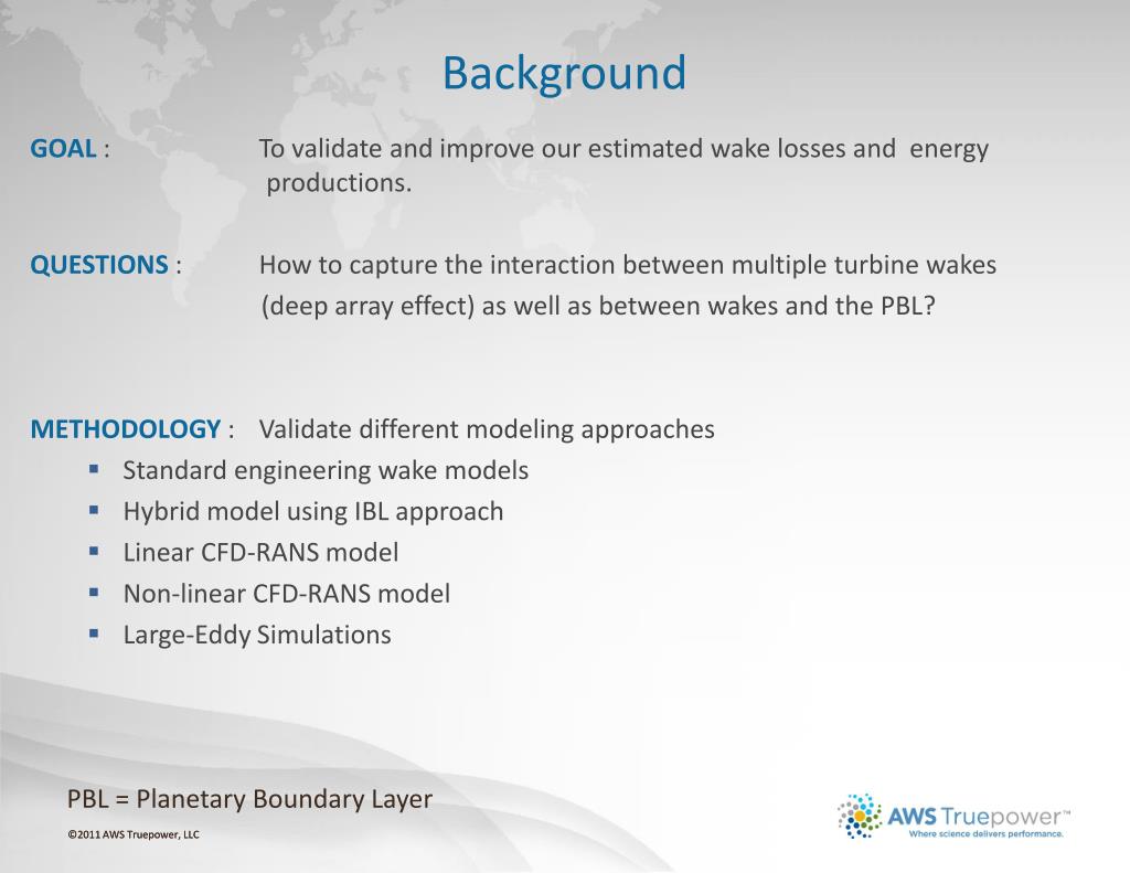 PPT - Overview of six commercial and research wake models for large ...