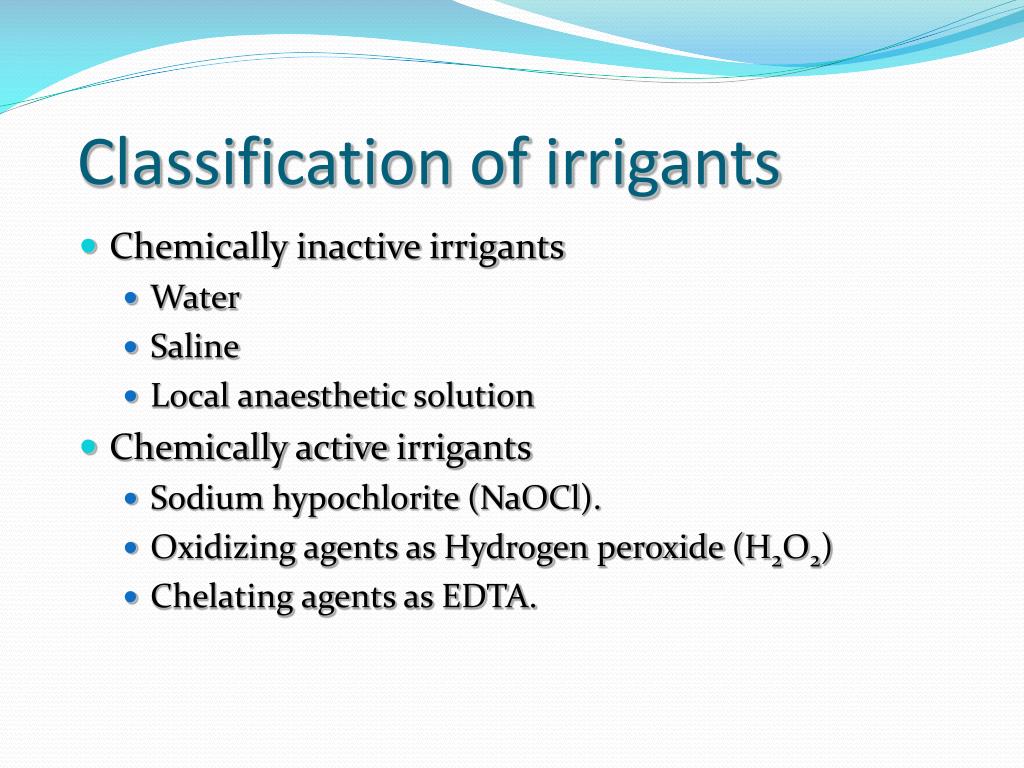 PPT - Endodontic Materials: Root canal irrigants and medicaments ...