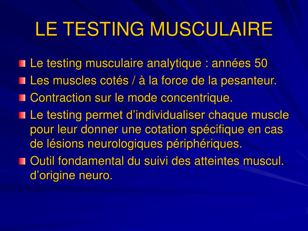 PPT - LE BILAN MUSCULAIRE PowerPoint Presentation, free download - ID ...