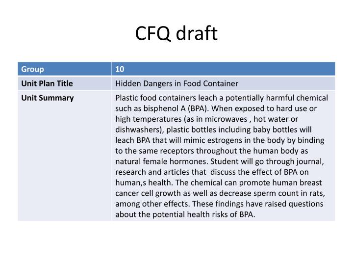 PPT - CFQ draft PowerPoint Presentation, free download - ID:3272936