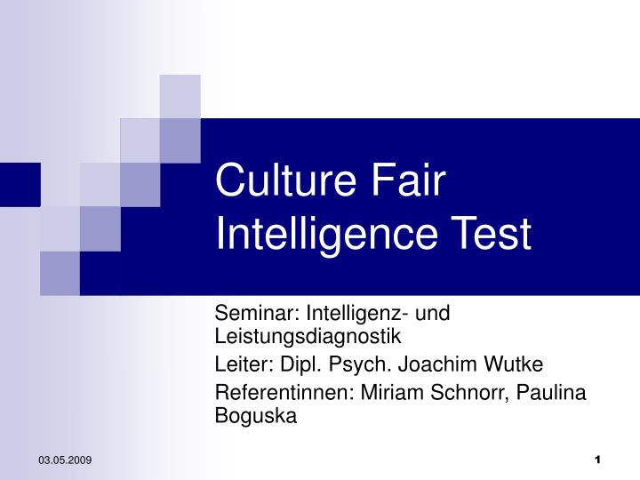 PPT - Culture Fair Intelligence Test PowerPoint Presentation, free ...