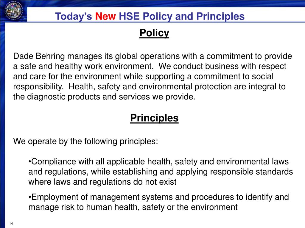 PPT - HSE Leadership at Dade Behring: An Executive Strategic ...