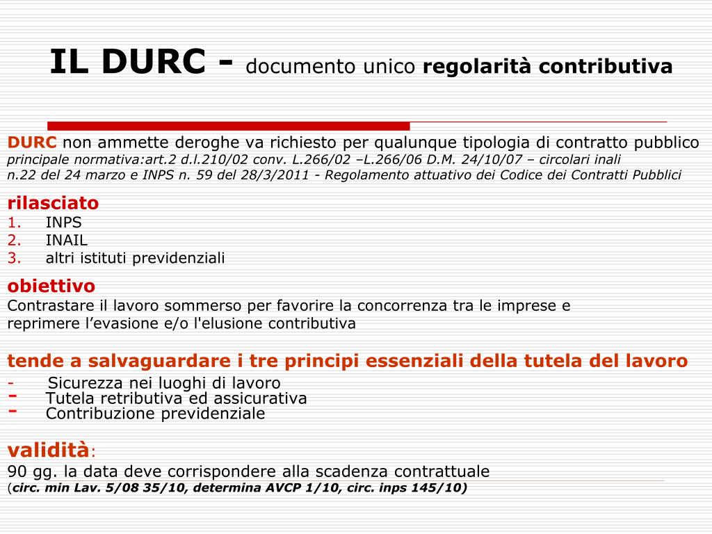 PPT - DURC – CIG - CUP - CONTRATTI: nuovi adempimenti – prime ...