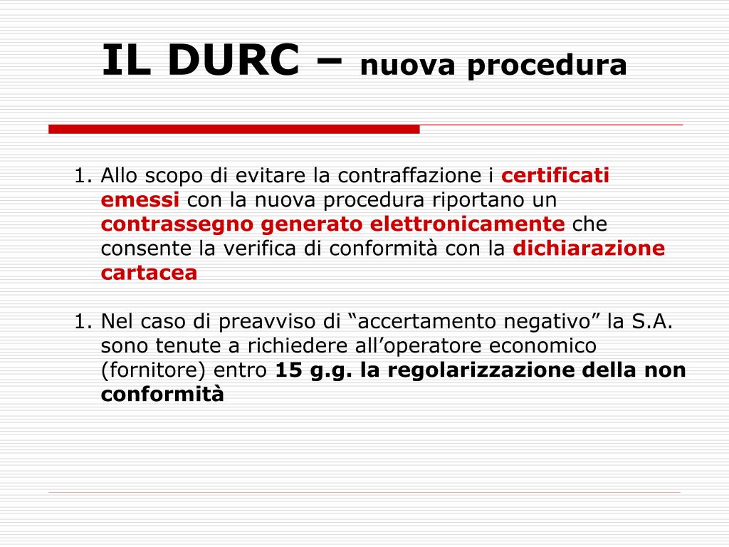 PPT - DURC – CIG - CUP - CONTRATTI: nuovi adempimenti – prime ...
