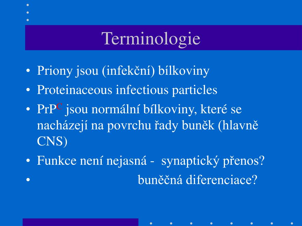 PPT - Priony, prionové nemoci. Histologické a immunohistochemické ...