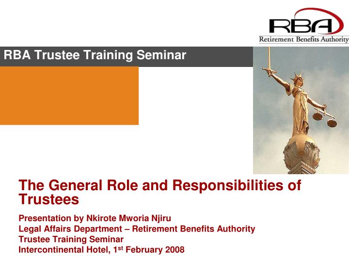 PPT - RBA Trustee Training Seminar PowerPoint Presentation, free ...