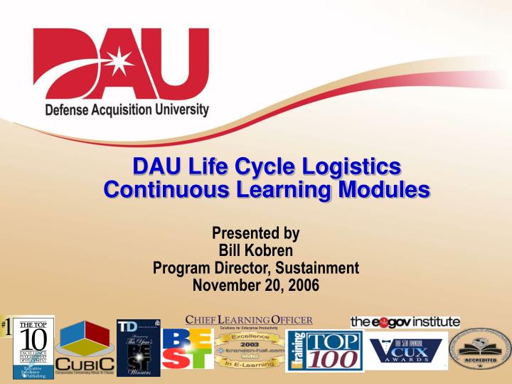 PPT - DAU Life Cycle Logistics Continuous Learning Modules PowerPoint ...