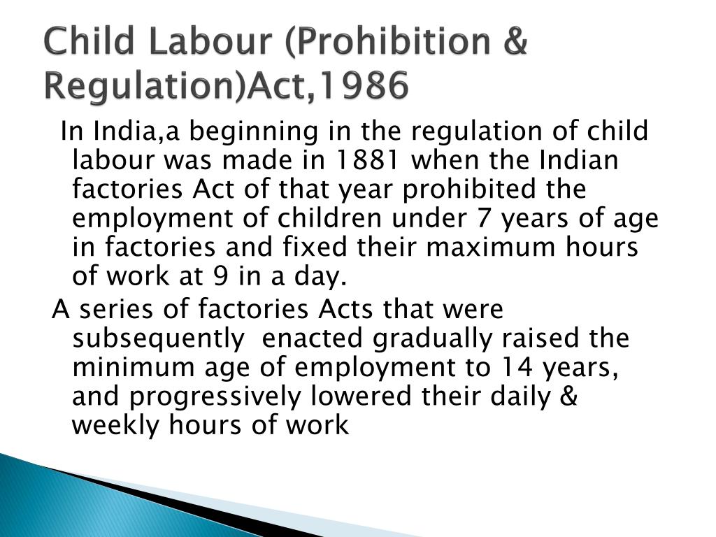PPT - Child Labour (Prohibition & Regulation)Act,1986 PowerPoint ... PPT - Child Labour (Prohibition & Regulation)Act,1986 PowerPoint ...
