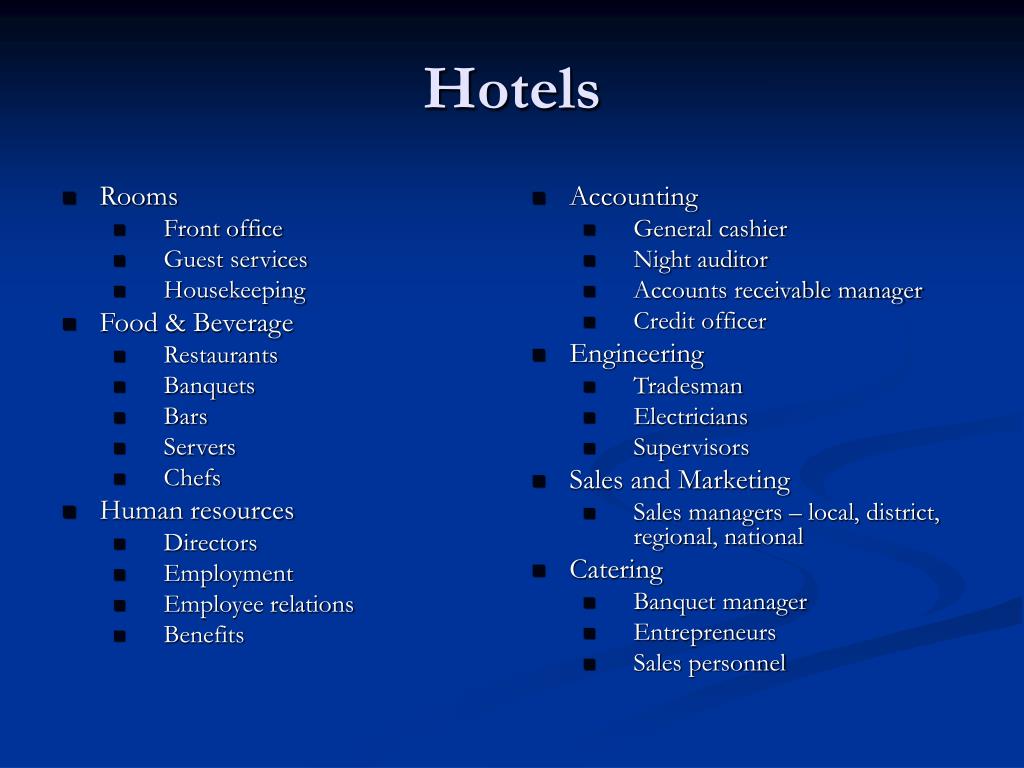 PPT - Careers in the Hospitality Industry PowerPoint Presentation, free ...