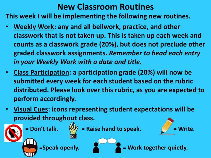 PPT - New Classroom Routines PowerPoint Presentation, free download ...