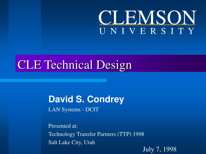 PPT - CLE Technical Design PowerPoint Presentation, free download - ID ...