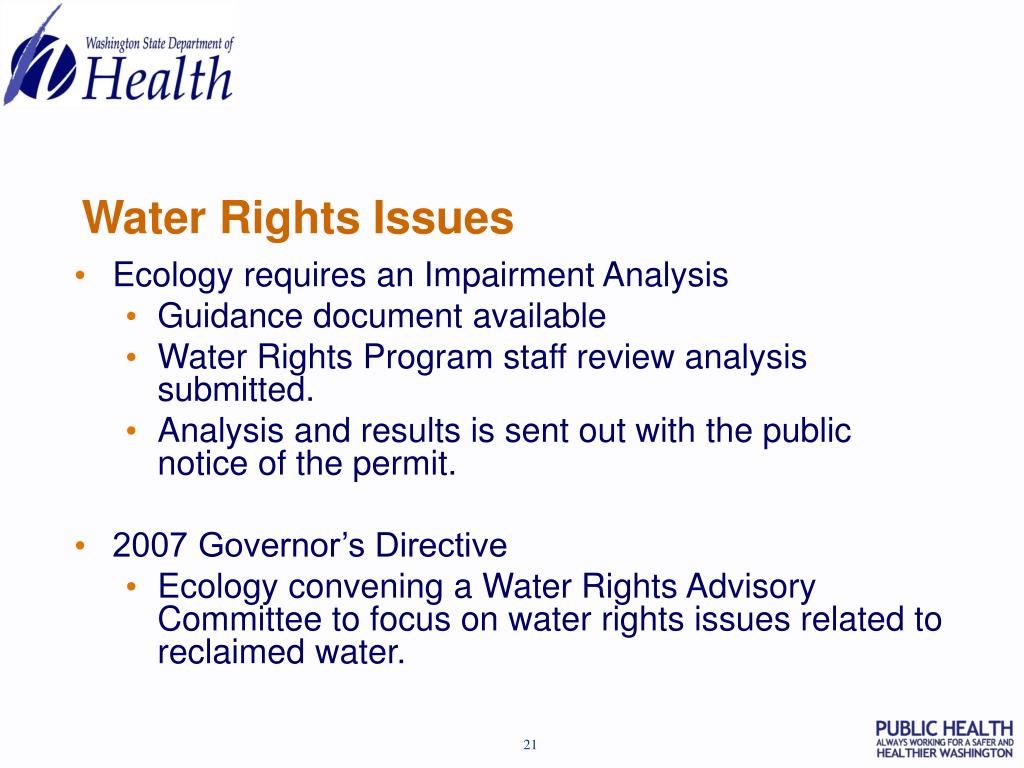PPT - Reclaimed Water Washington State Department of Health 2008 Water ...