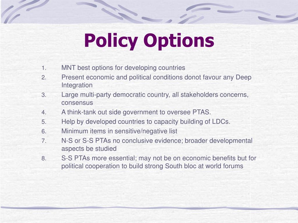 PPT - Analysis and Policy Options for India on Preferential Trade ...