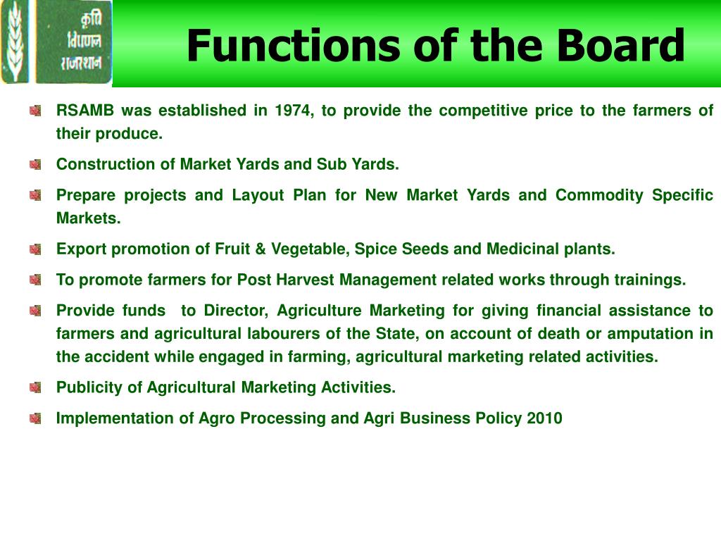 PPT - RAJASTHAN STATE AGRICULTURAL MARKETING BOARD JAIPUR PowerPoint ...