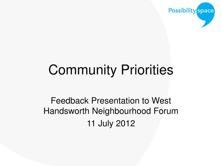 PPT - Community Priorities PowerPoint Presentation, free download - ID ...