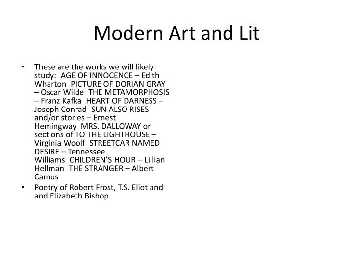 PPT - Modern Art and Lit PowerPoint Presentation, free download - ID ...