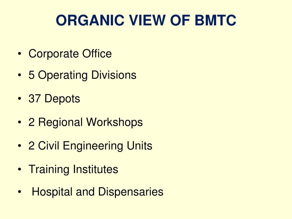PPT - BANGALORE METROPOLITAN TRANSPORT CORPORATION PowerPoint ...