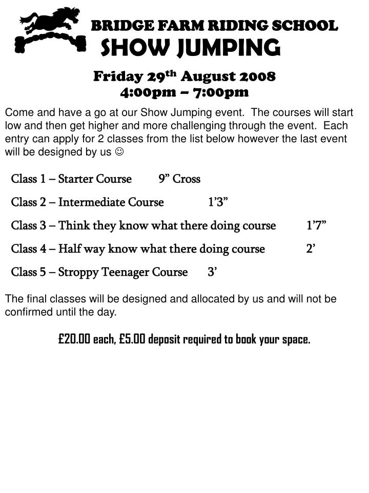 PPT - BRIDGE FARM RIDING SCHOOL PowerPoint Presentation, free download ...