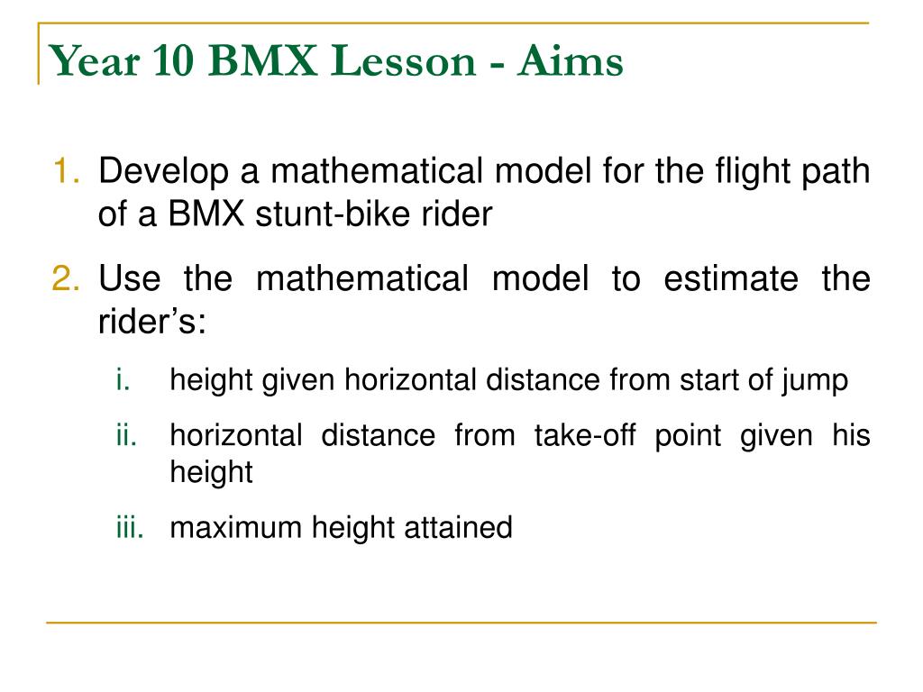 PPT - BMX Bicycles, Dirt Jumps, Movies and Mathematics PowerPoint ...