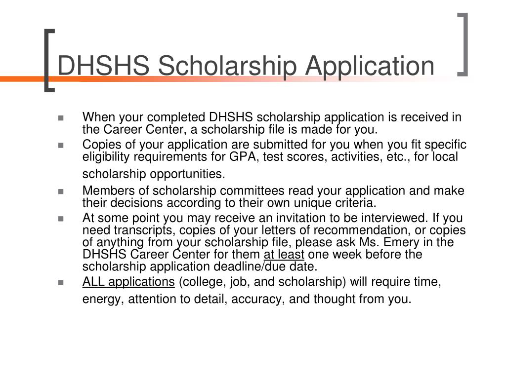 PPT - Scholarships and Financial Aid DHSHS PowerPoint Presentation ...