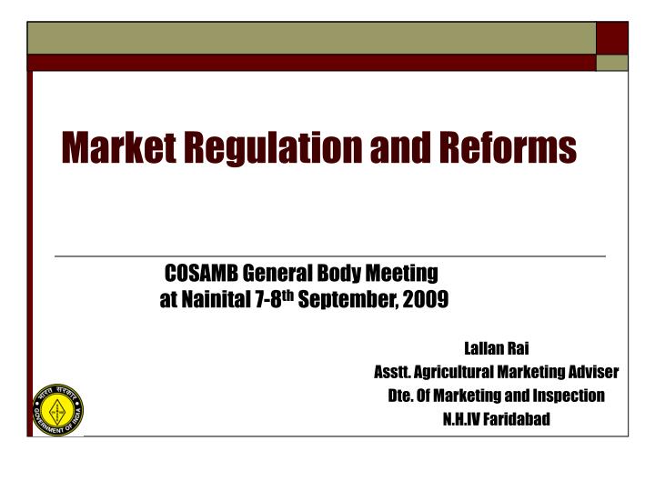 PPT - Market Regulation and Reforms PowerPoint Presentation, free ...