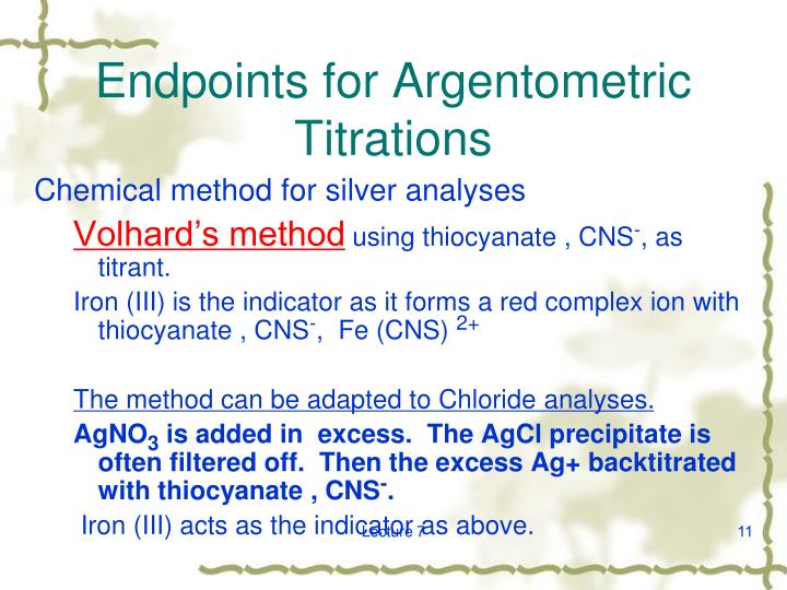 PPT - Precipitation titration PowerPoint Presentation - ID:3278896