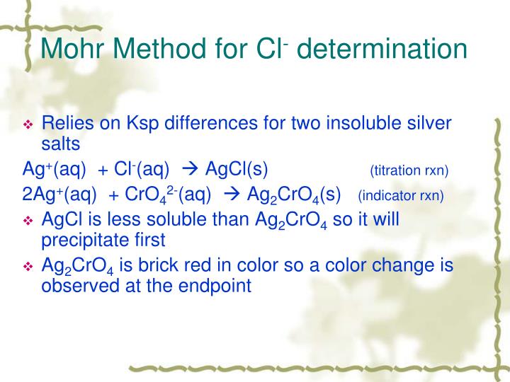 PPT - Precipitation titration PowerPoint Presentation - ID:3278896