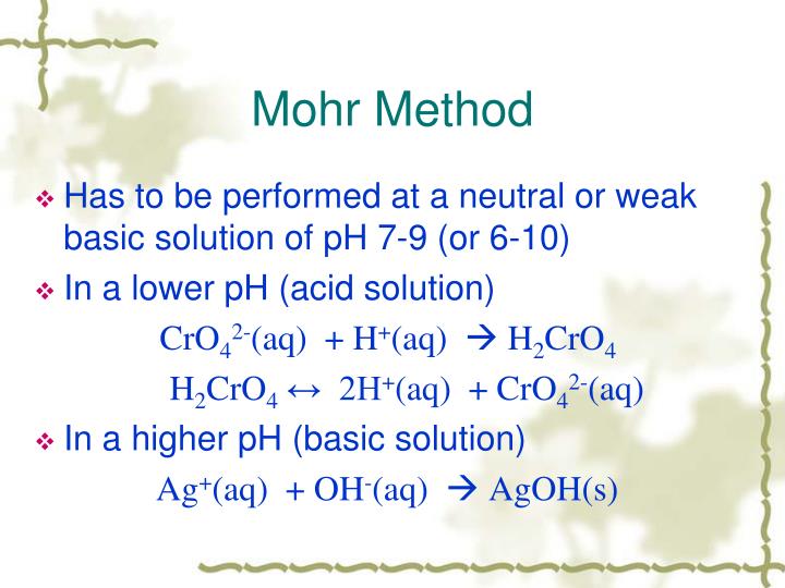 PPT - Precipitation titration PowerPoint Presentation - ID:3278896