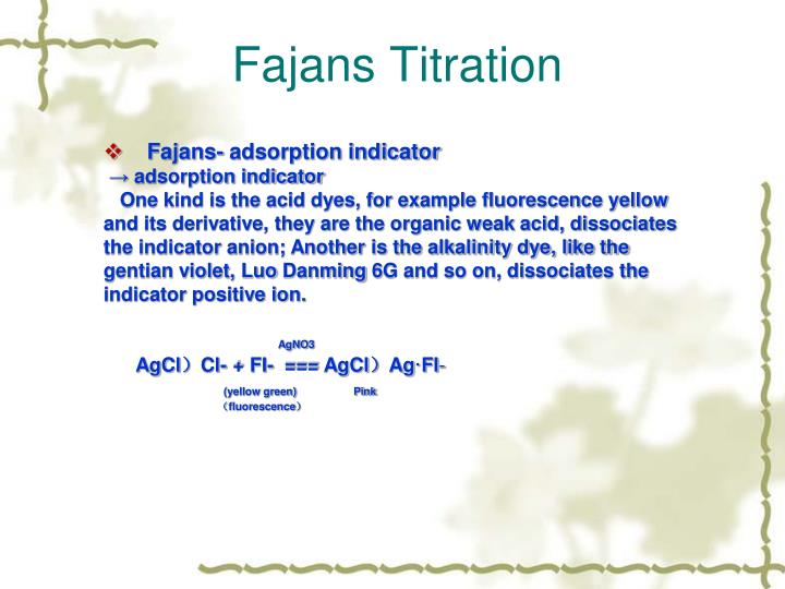 PPT - Precipitation titration PowerPoint Presentation - ID:3278896