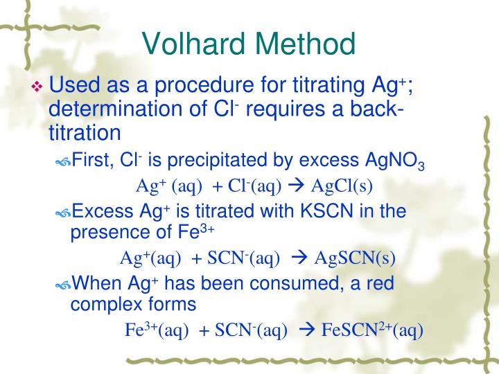 PPT - Precipitation titration PowerPoint Presentation - ID:3278896