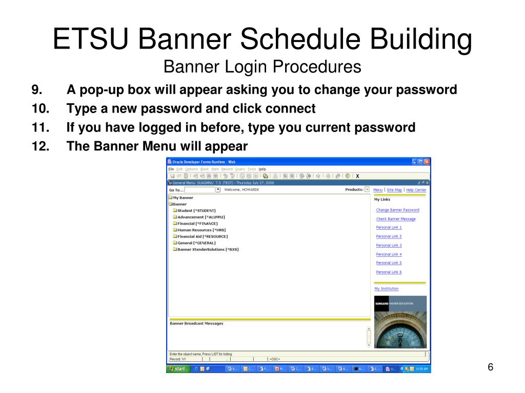 PPT - ETSU Banner Schedule Building PowerPoint Presentation, free ...