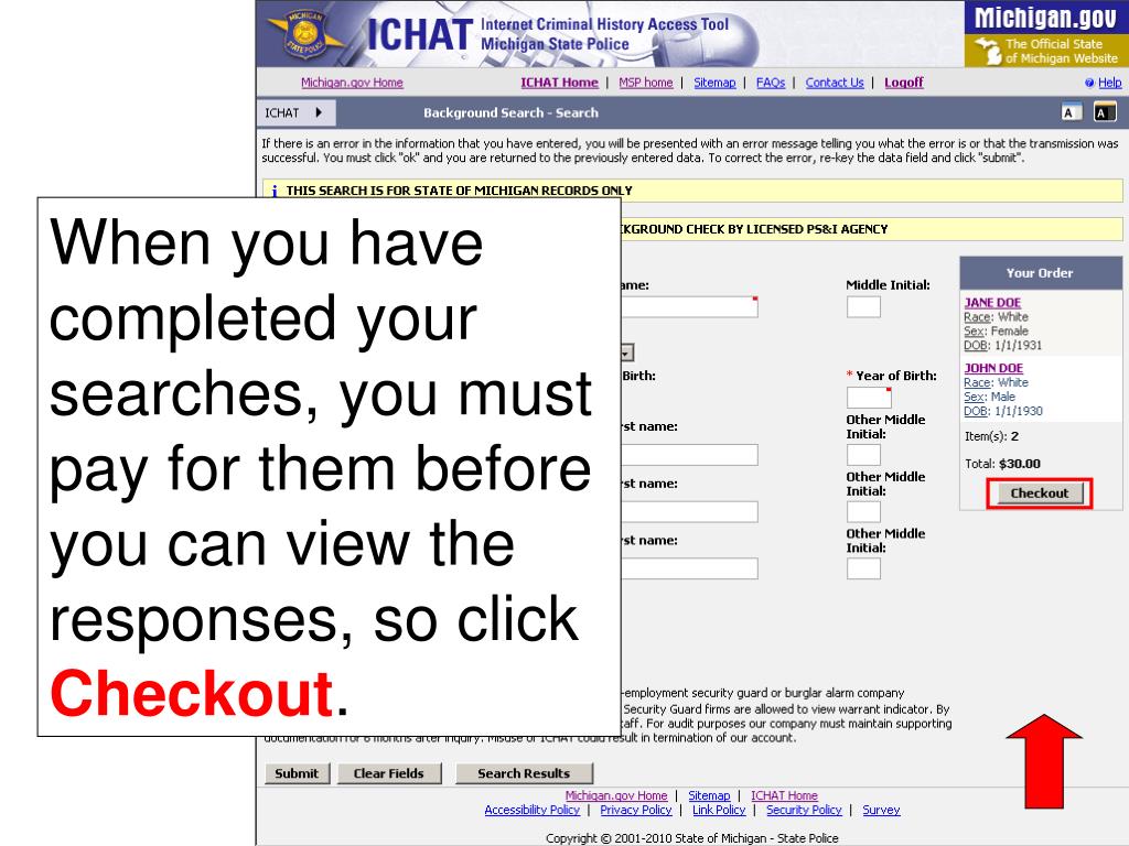 PPT - Guide to ICHAT: Michigan State Police Criminal History Access ...