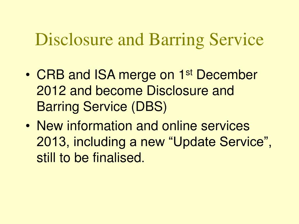 Disclosure And Barring Service