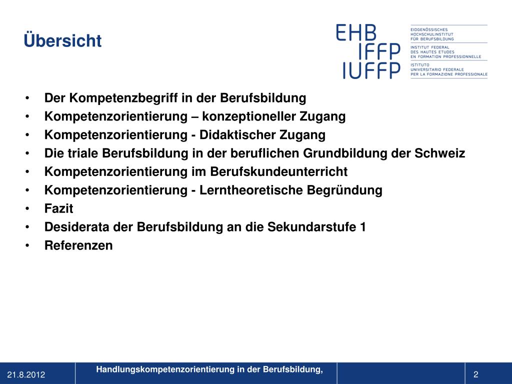 PPT - Zur Handlungskompetenzorientierung in der Berufsbildung der ...